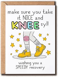 Amazon.com : KPLDESIGNS Knee Card - Wishing You A Speedy Recovery ...