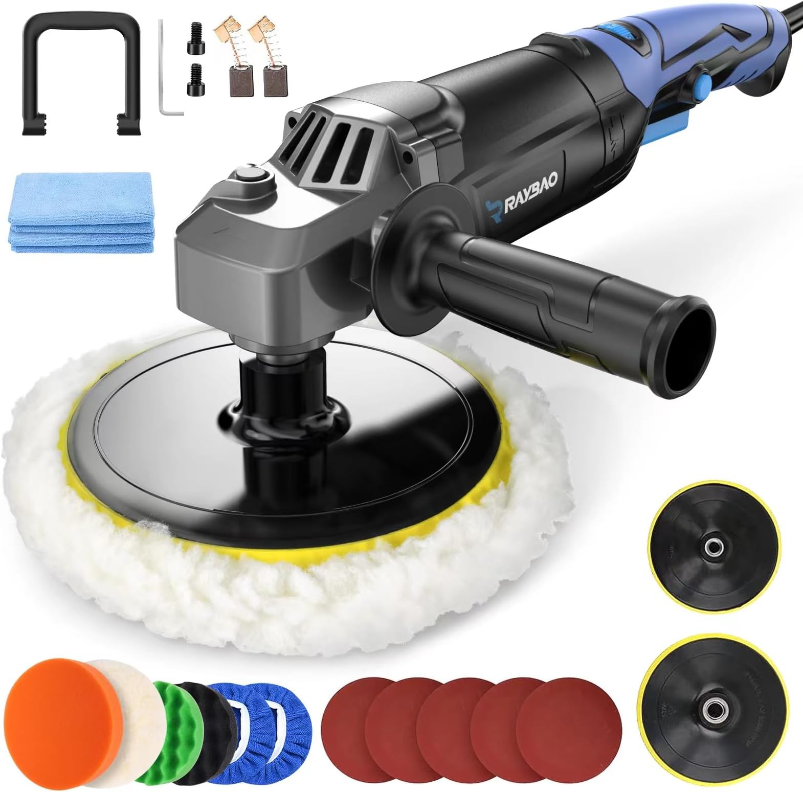 RAYBAO Car Polisher, 1200W Car Polishers and Buffers, Variable Speed ...