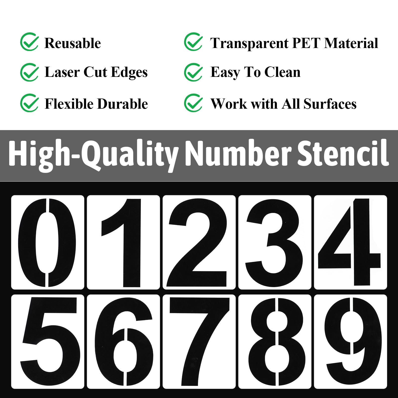 Snapklik.com : Dimeho 6 Inch Large Plastic Number Stencils Set - Address
