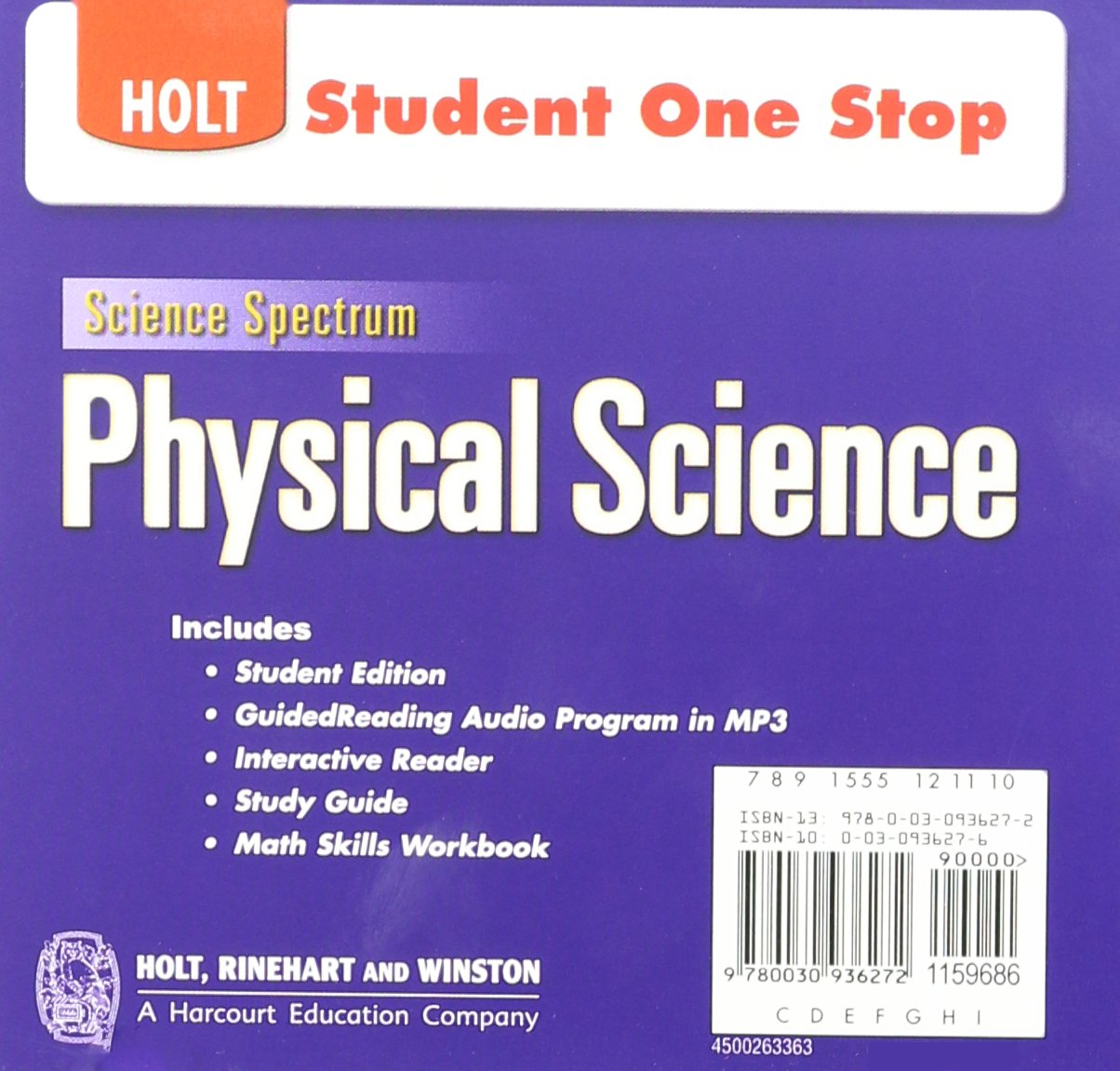 Holt Science Spectrum: Physical Science with Earth and Space Science ...