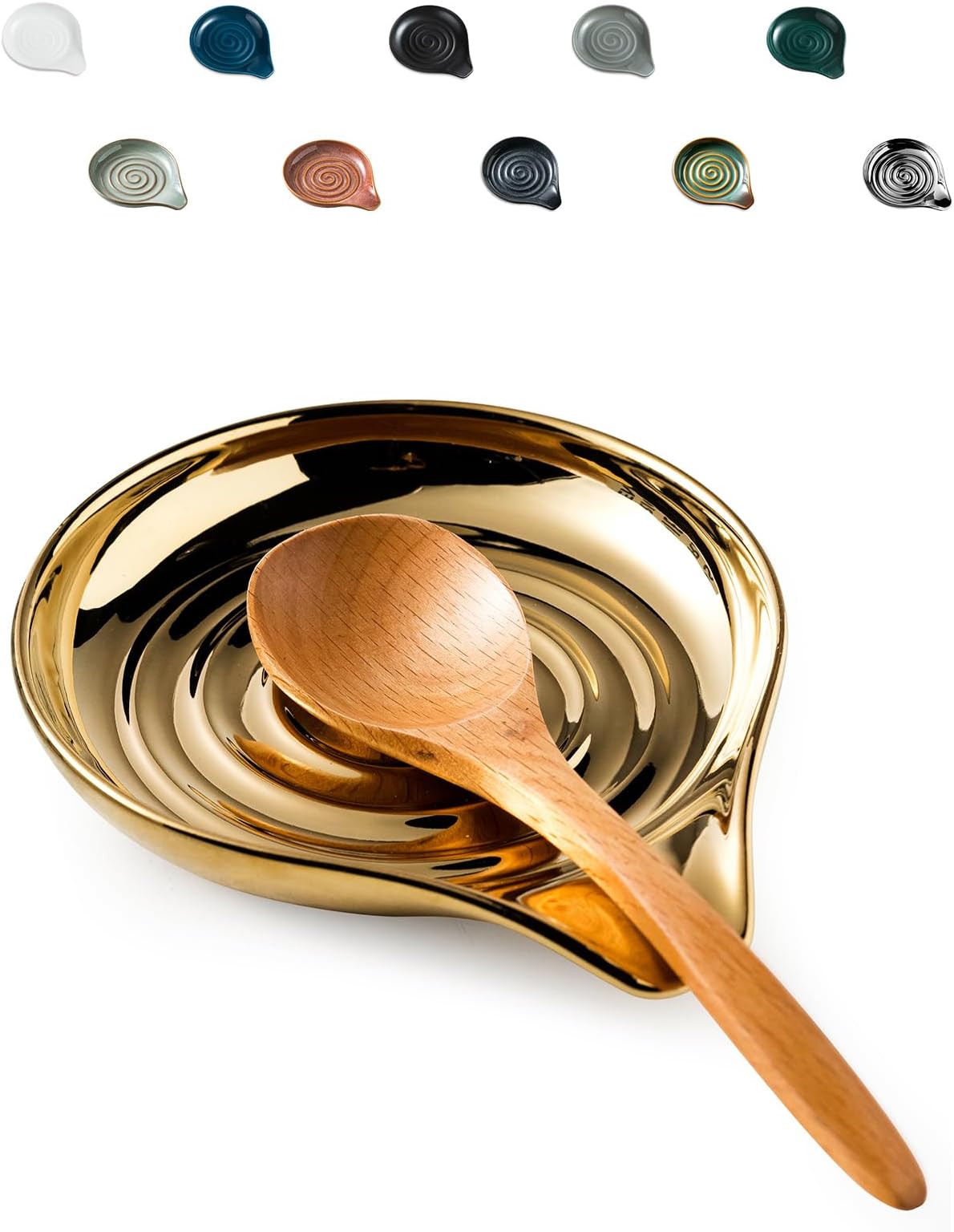 Amazon.com: LotFancy Spoon Rest, 5.2 Inch, Ceramic Spoon Holder for ...