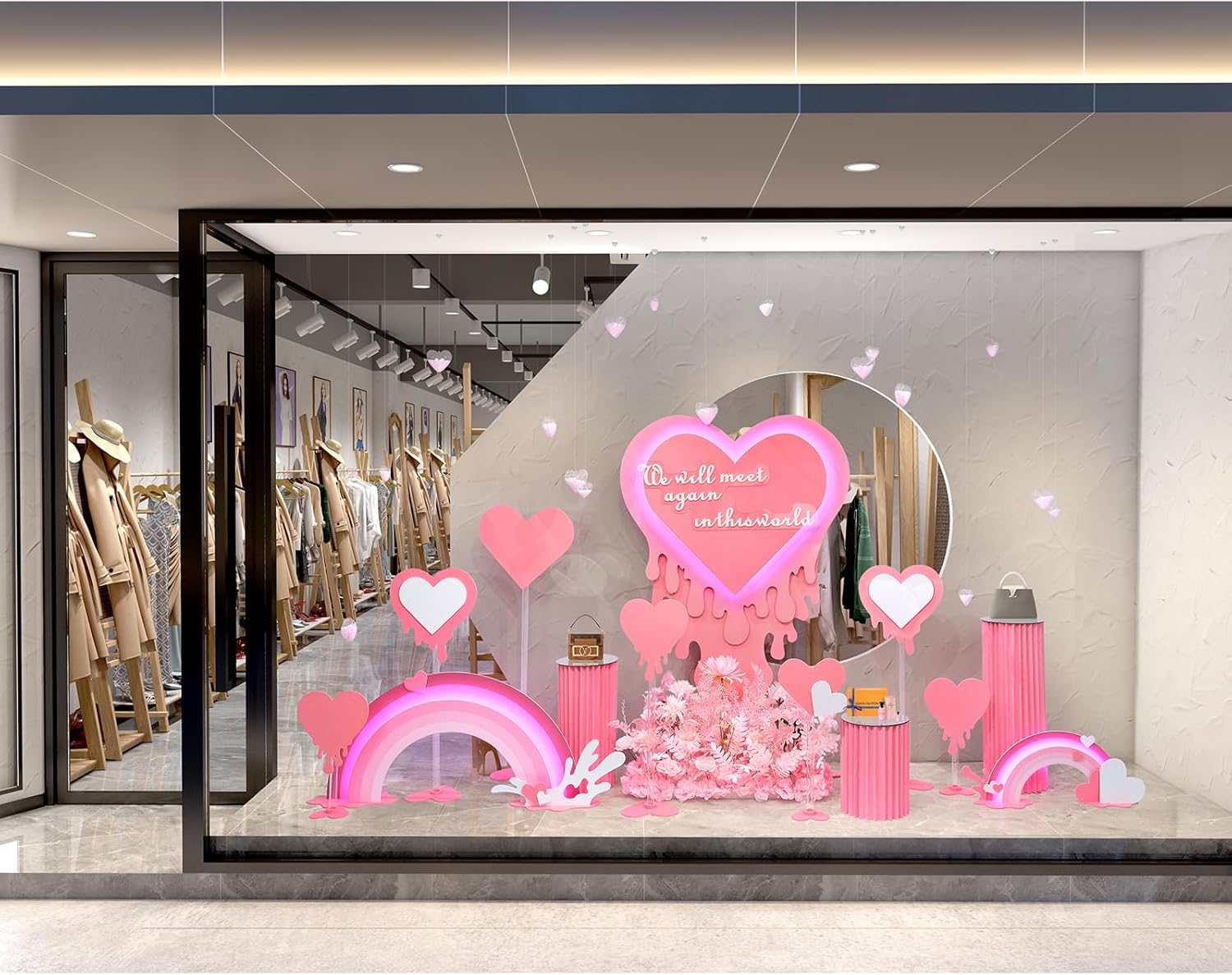 Amazon.com: O&M Melting Heart Props, Retail Store Window Decorations ...