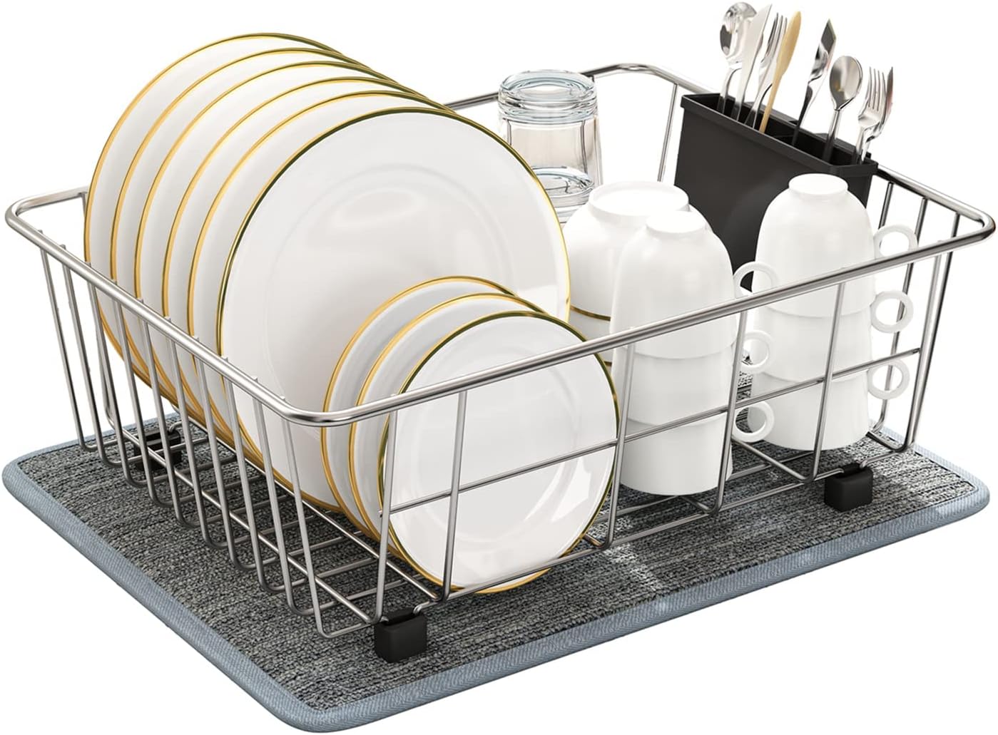 Amazon.com - TESOT Adjustable Over Sink Dish Rack Stainless Steel Dish ...