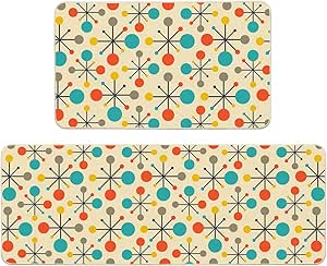 Amazon.com: Mid Century Fifties Modern Atomic Kitchen Mats and Rugs Set ...