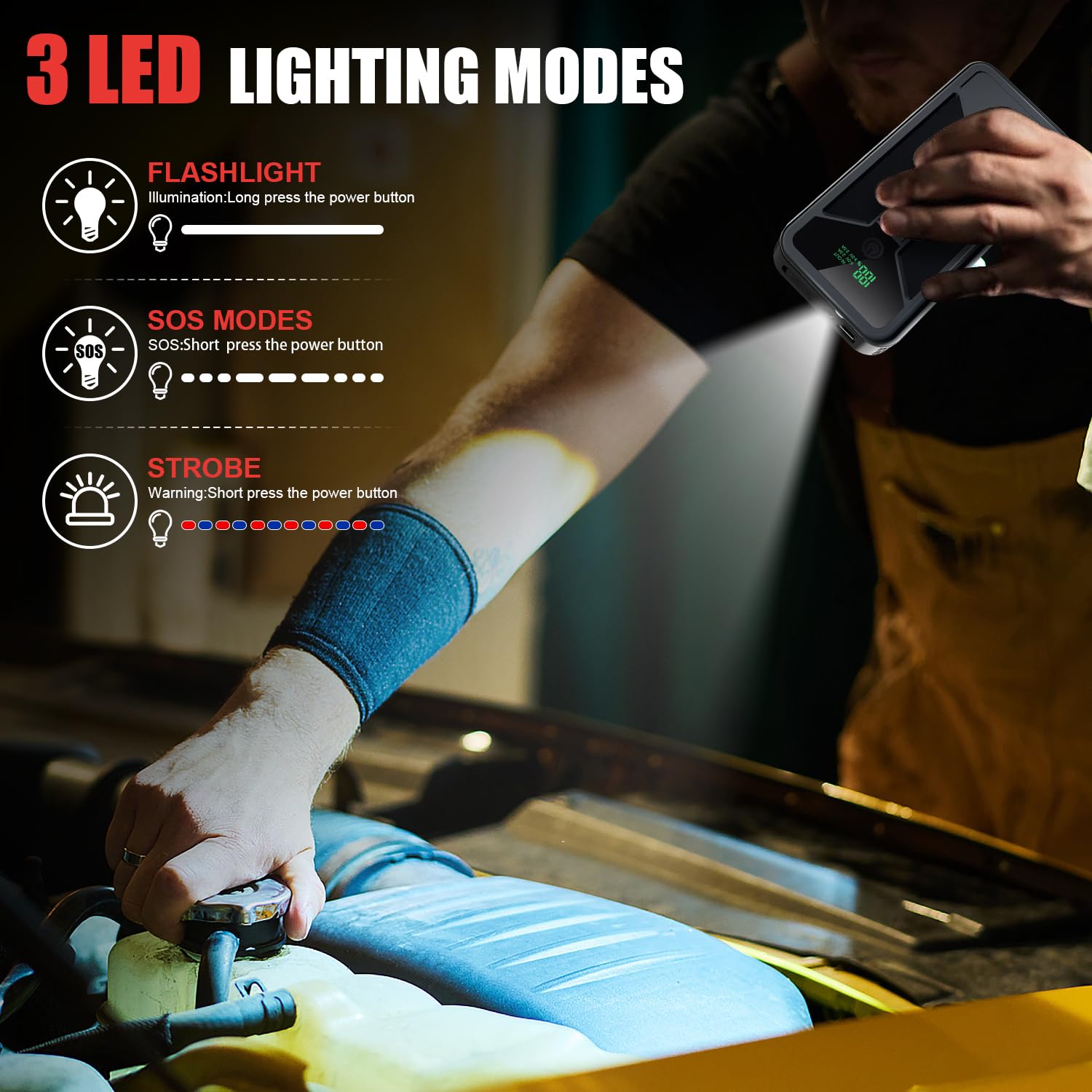 Snapklik.com : Khazixer ET02 Car Battery Jump Starter 4000A Peak, 12V ...