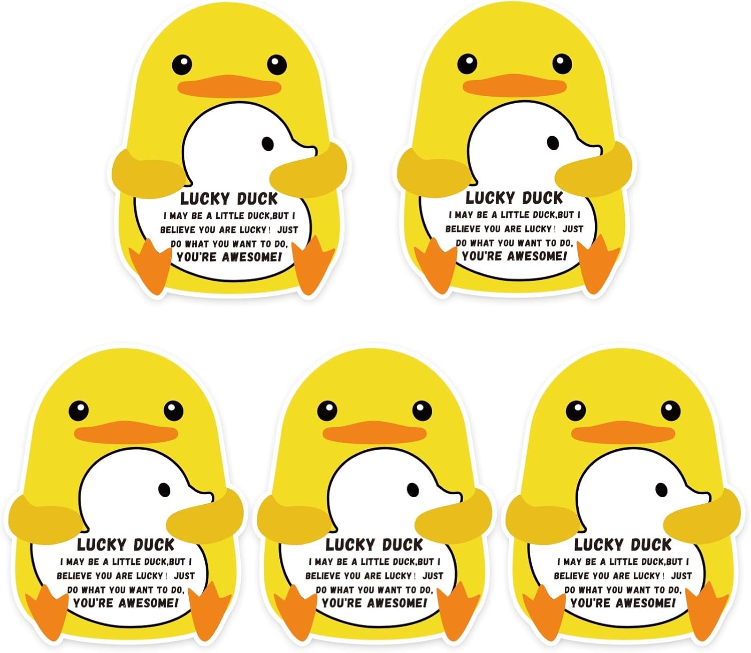 Amazon.com: 5pcs Positive Duck Sticker, Lucky Duck Sticker Emotional ...