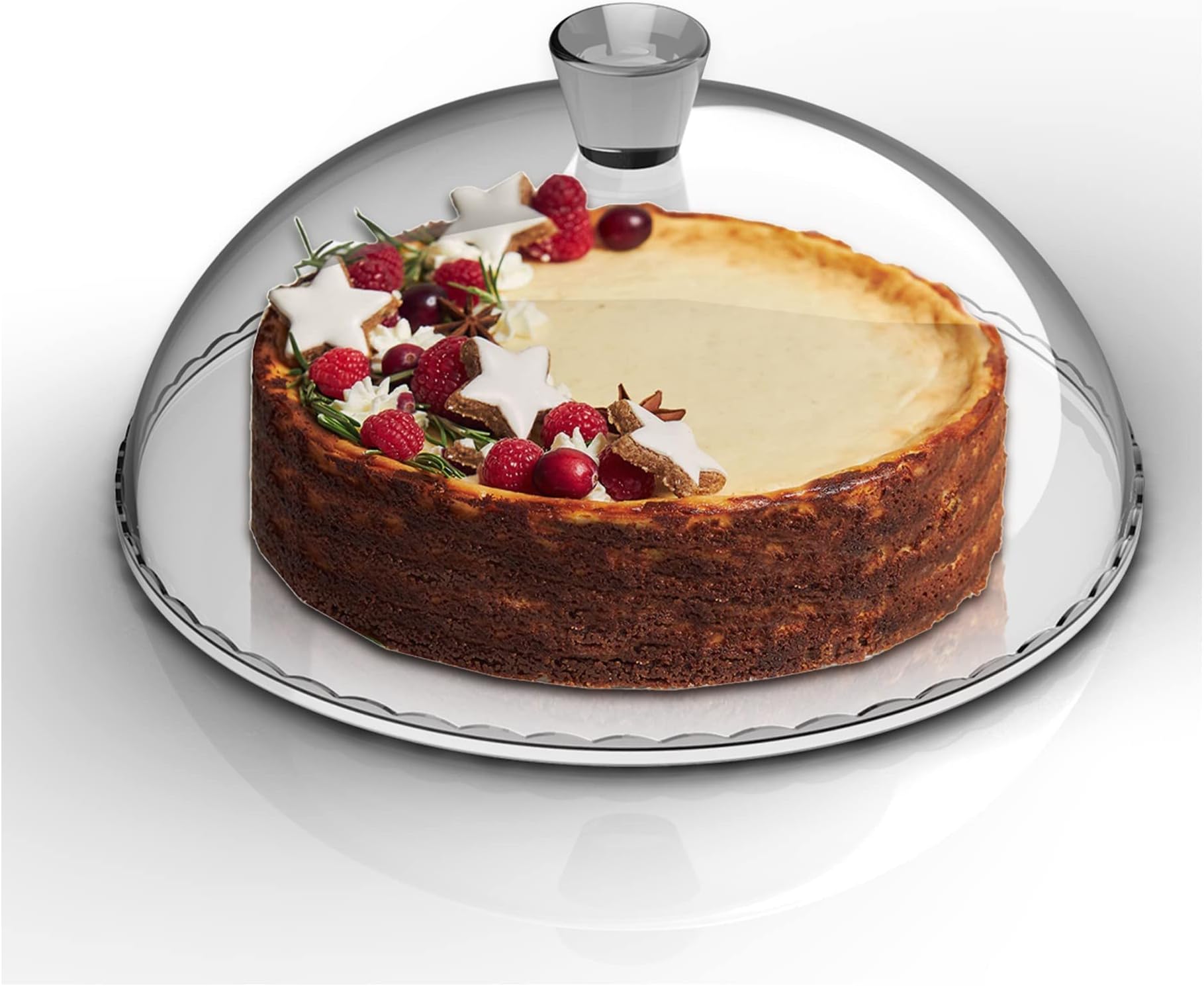 Amazon.com: Housoutil Cake Stand with Dome Cover Porcelain Serving ...