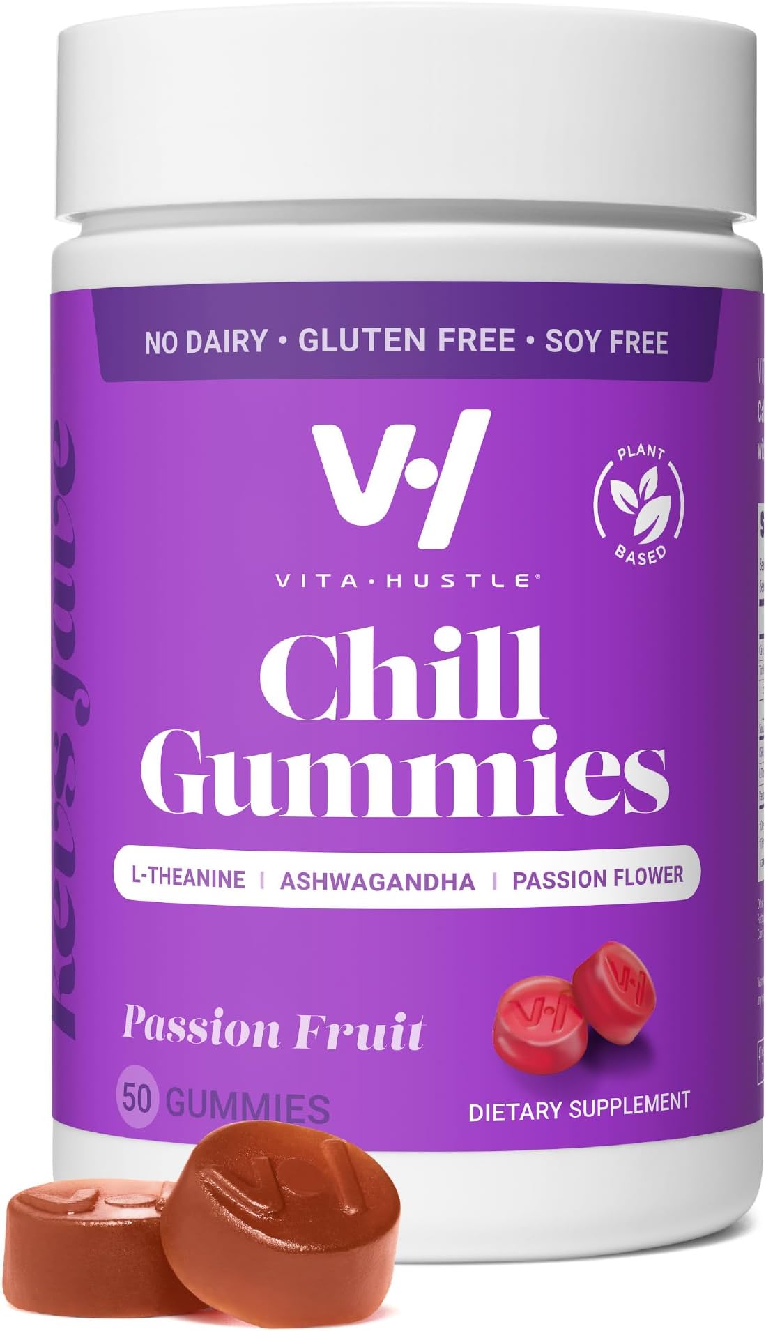 Amazon.com: VitaHustle Chill Gummies for Stress Relief, 300 mg KSM 66 ...