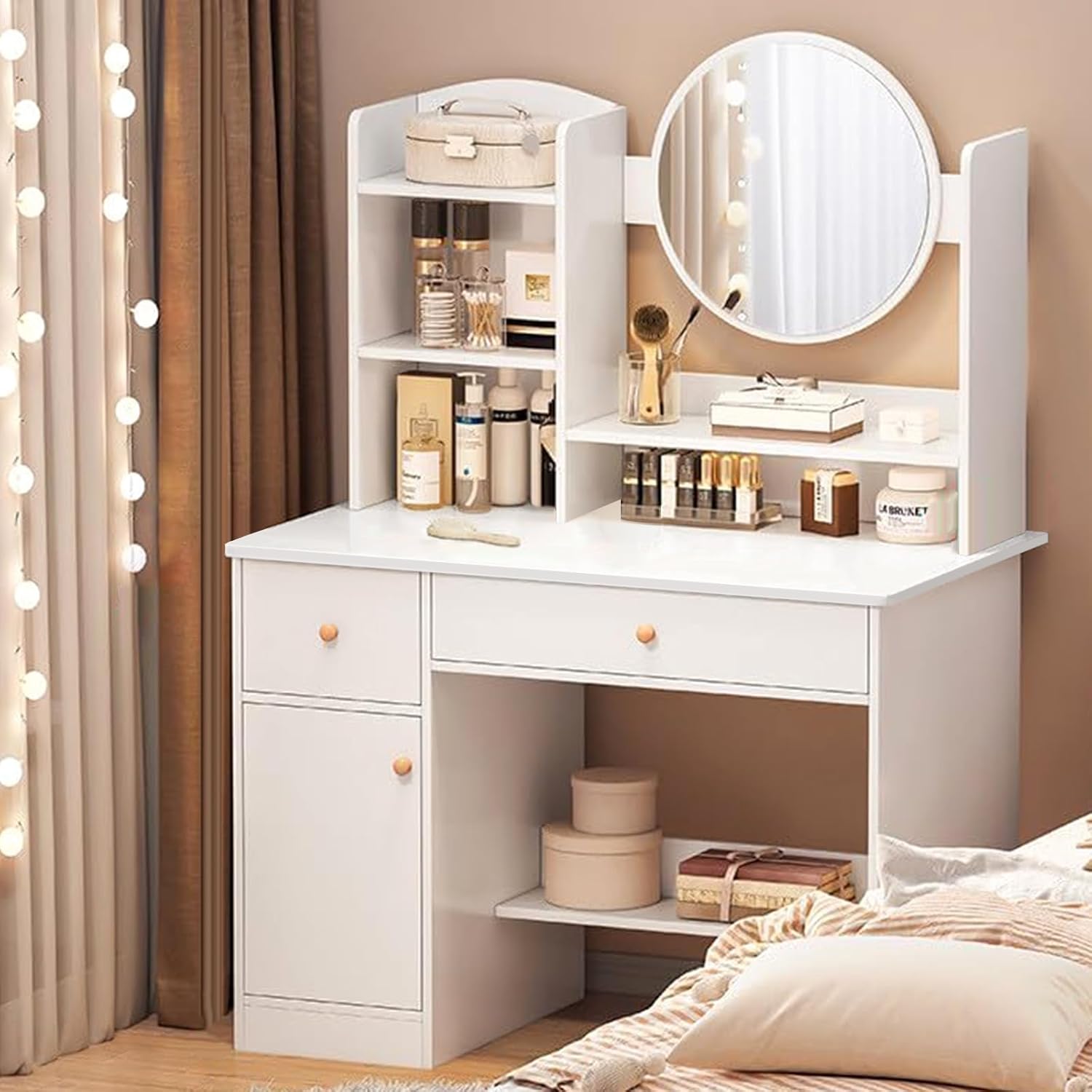CHAGEE Vanity Tocador de Maquillaje Vanity con Espejo Luz led con 2 ...