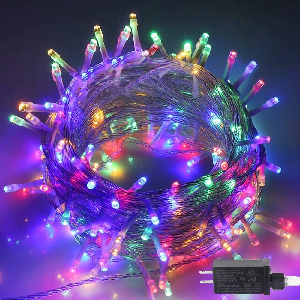 Christmas String Lights, 33FT 100 LEDs Indoor Outdoor Fairy Lights 8 ...