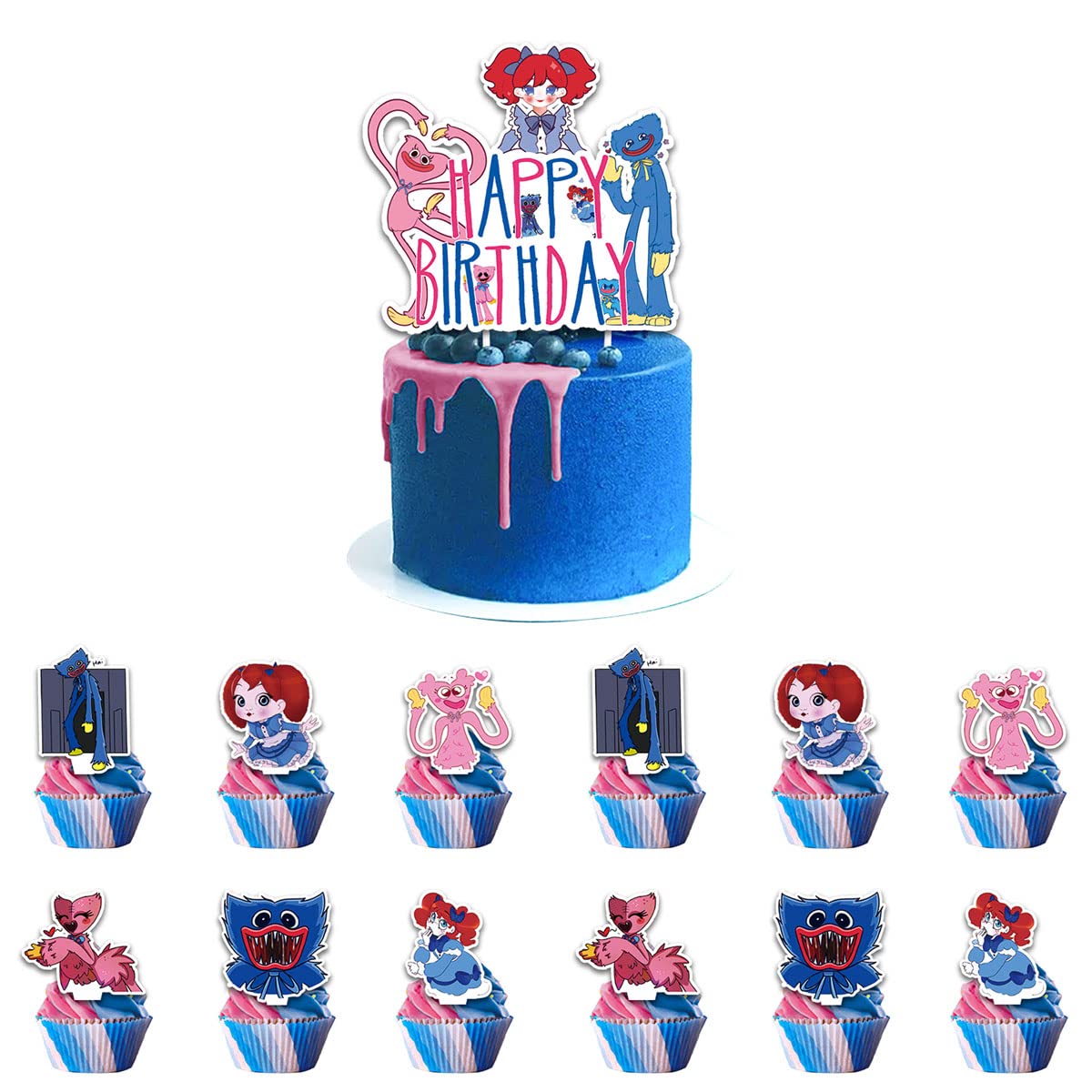 Buy 25pcs Puppy Playtime Cake Toppers Cupcake Toppers,Poppy Playtime ...