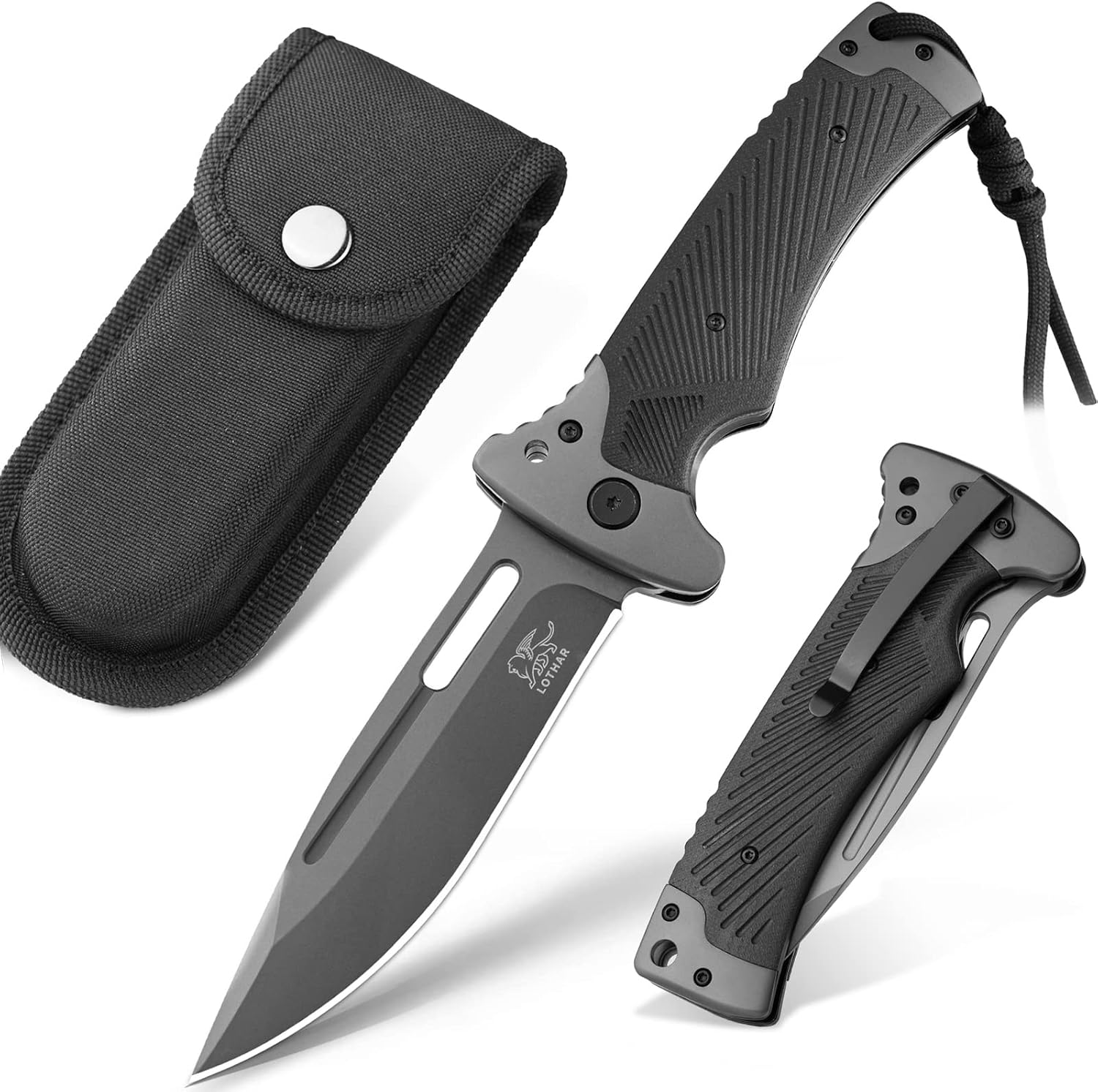 LOTHAR RHINO Klappmesser, Scharfe Taschenmesser Outdoor, Outdoor Messer ...