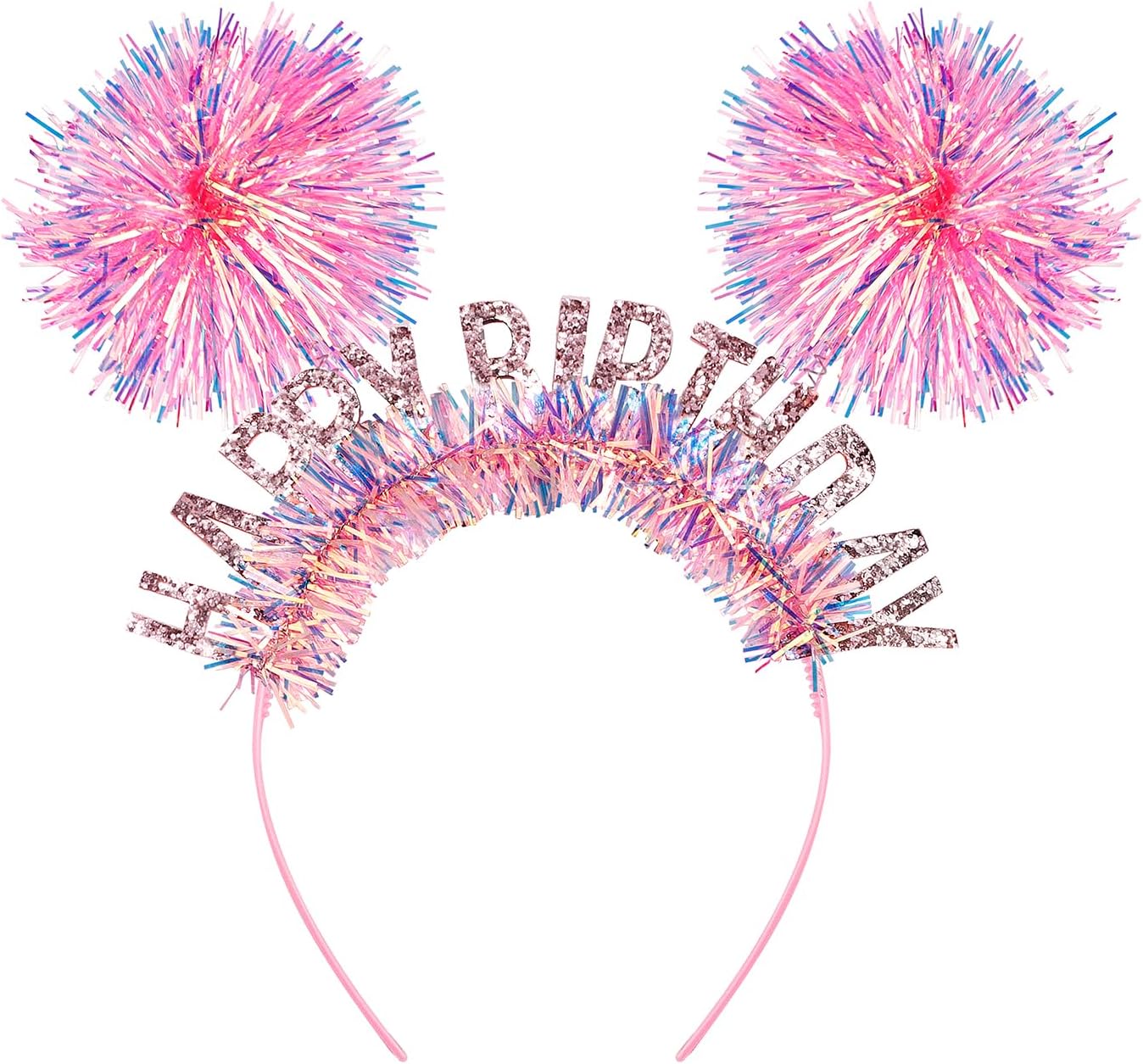 Amazon.com : CUBACO Pom Pom Headband Birthday Headband For Women Hair ...
