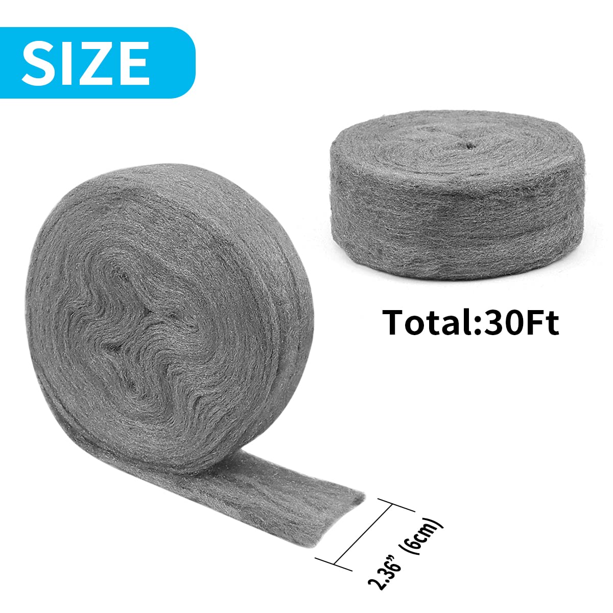 Snapklik.com : Steel Wool Roll, 30 FT Flexible Stainless Steel Wool ...