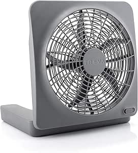 Treva 10-Inch Portable Desktop Air Circulation Battery Fan, 2 Speed ...