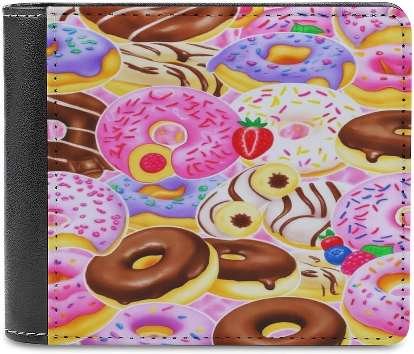 Amazon.com: YCJUGWSP Colorful Donuts Wallet for Men Women Slim Wallet ...