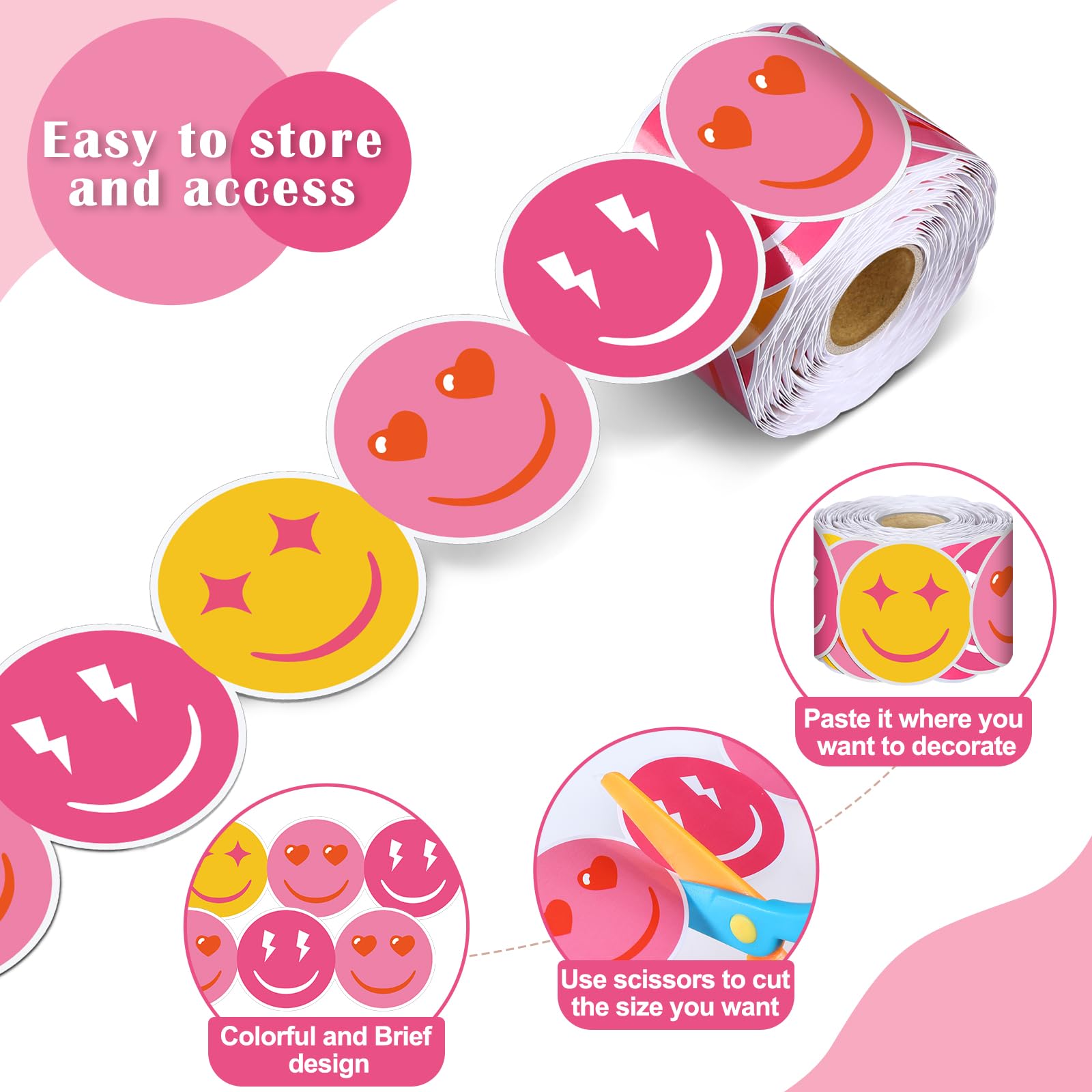 Snapklik.com : Zonon 65 Feet Happy Face Bulletin Board Border Colorful ...