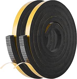 Amazon.com: Self Adhesive Foam Tape Weatherstrip 1/2in x 1/2in x 16.5Ft High Density Foam ...