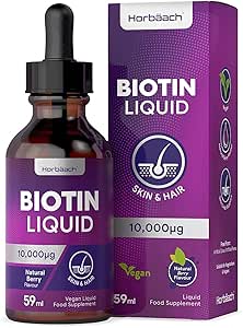 Biotin Liquid Drops 10000 mcg | 59 ml | Vitamin B7 Supplement | Natural ...