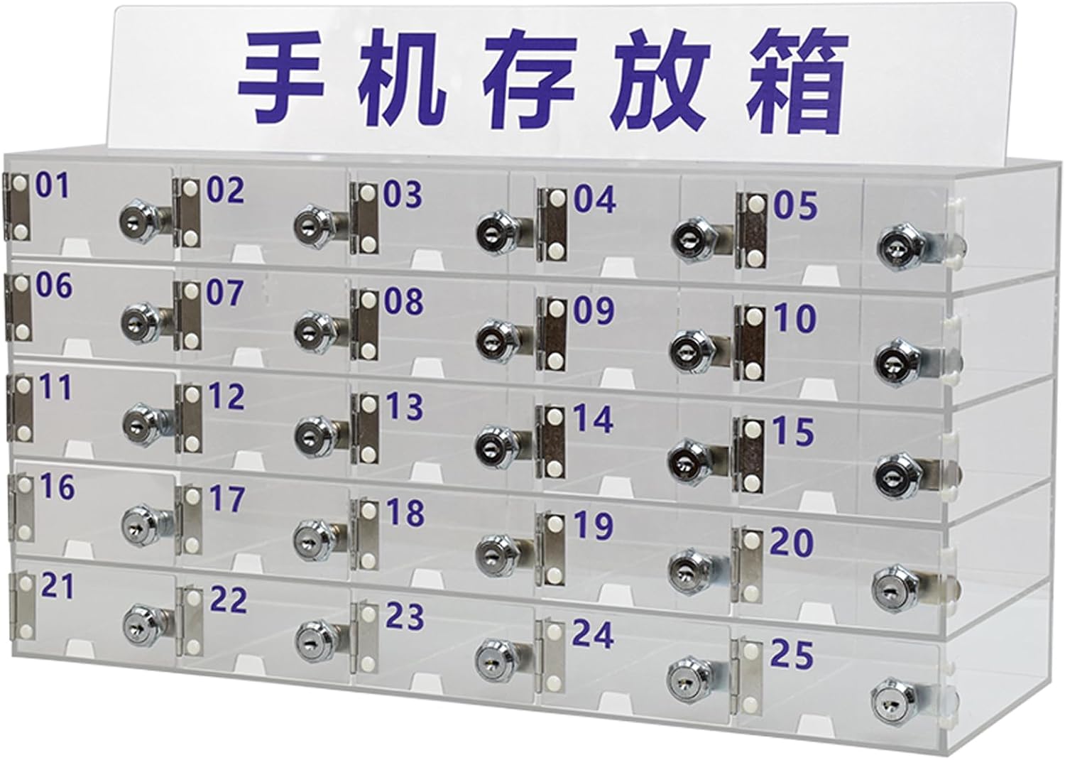 Acrylic Pocket Chart Cell Phones with 2 Key/door, Transparent Storage ...