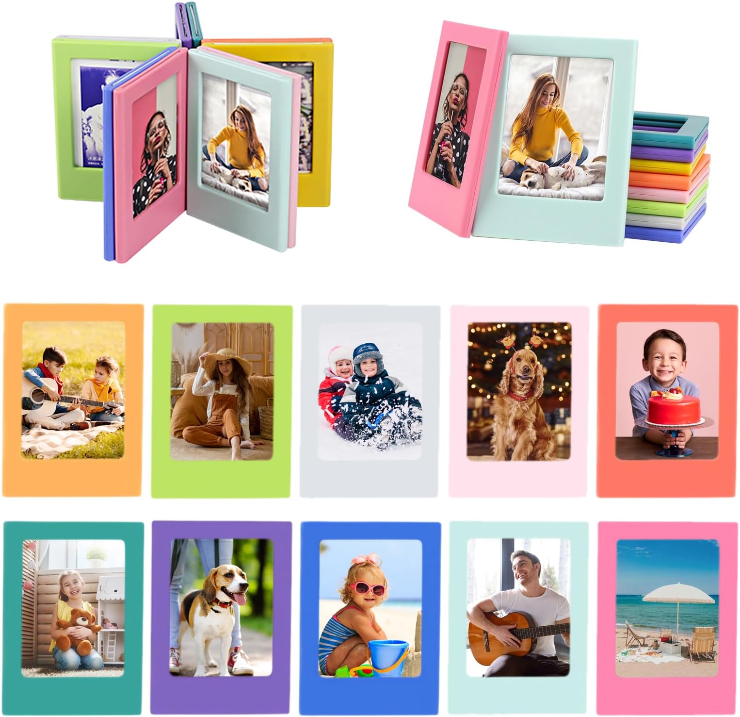 BELLE VOUS Magnetic Picture Frame Set (15 Pack) - Magnetic Photo Frames ...