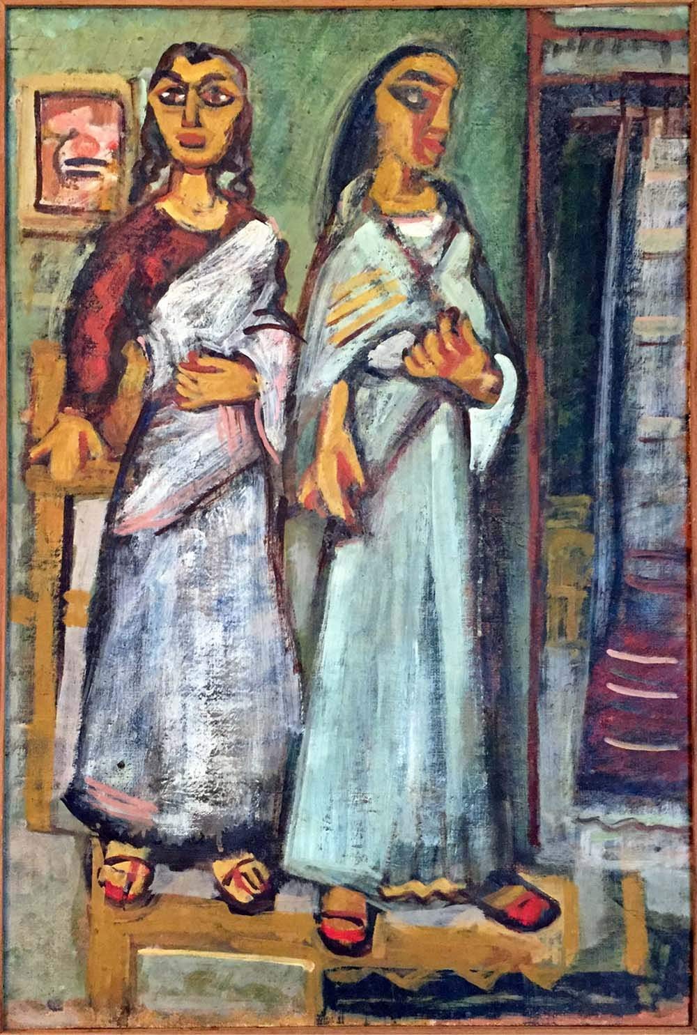 Tallenge - Binode Bihari Mukherjee Bengal School - Famous Paintings - Two Women - Large Digital ...