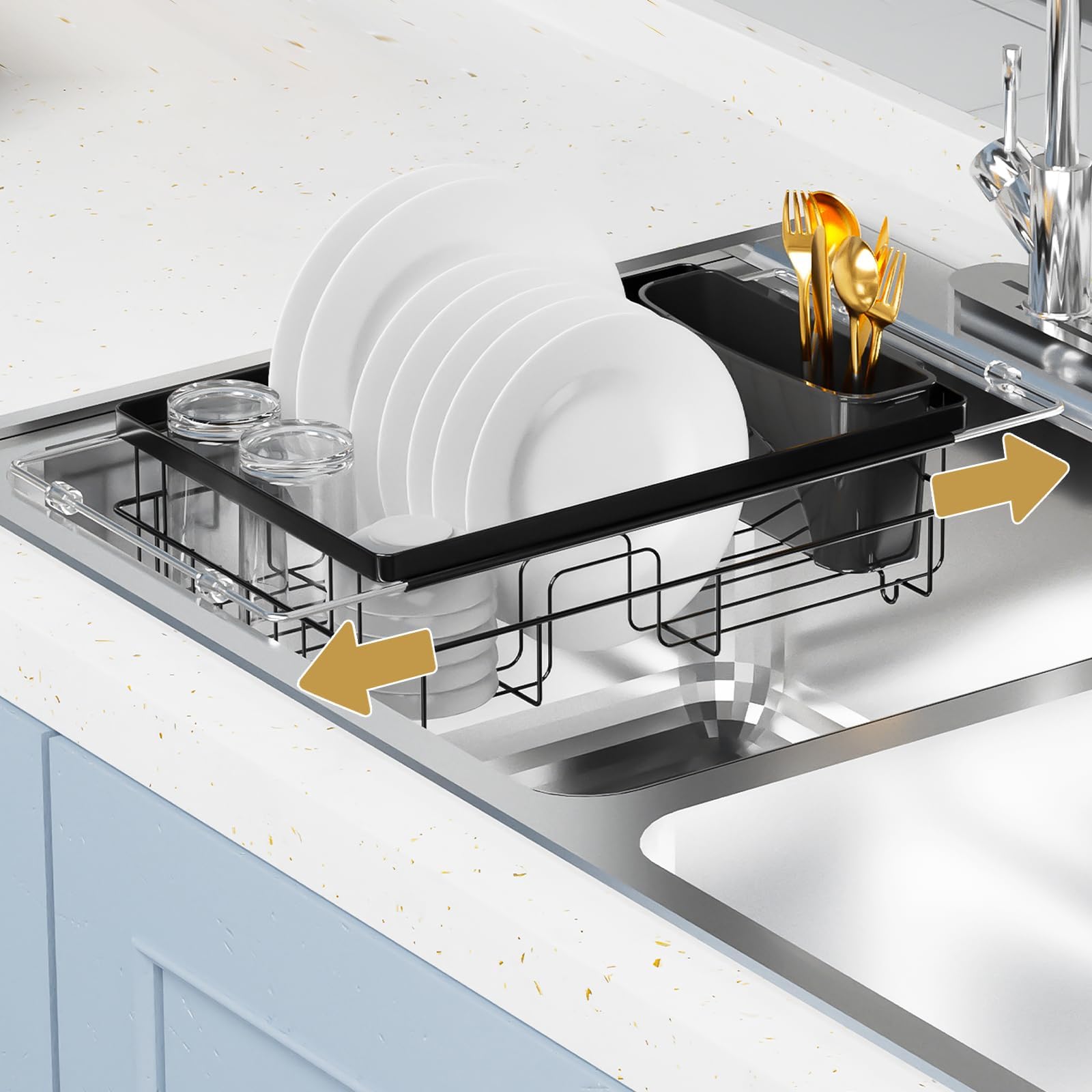 Amazon.com - Kitsure Dish Drying Rack- Space-Saving Dish Rack, Dish ...