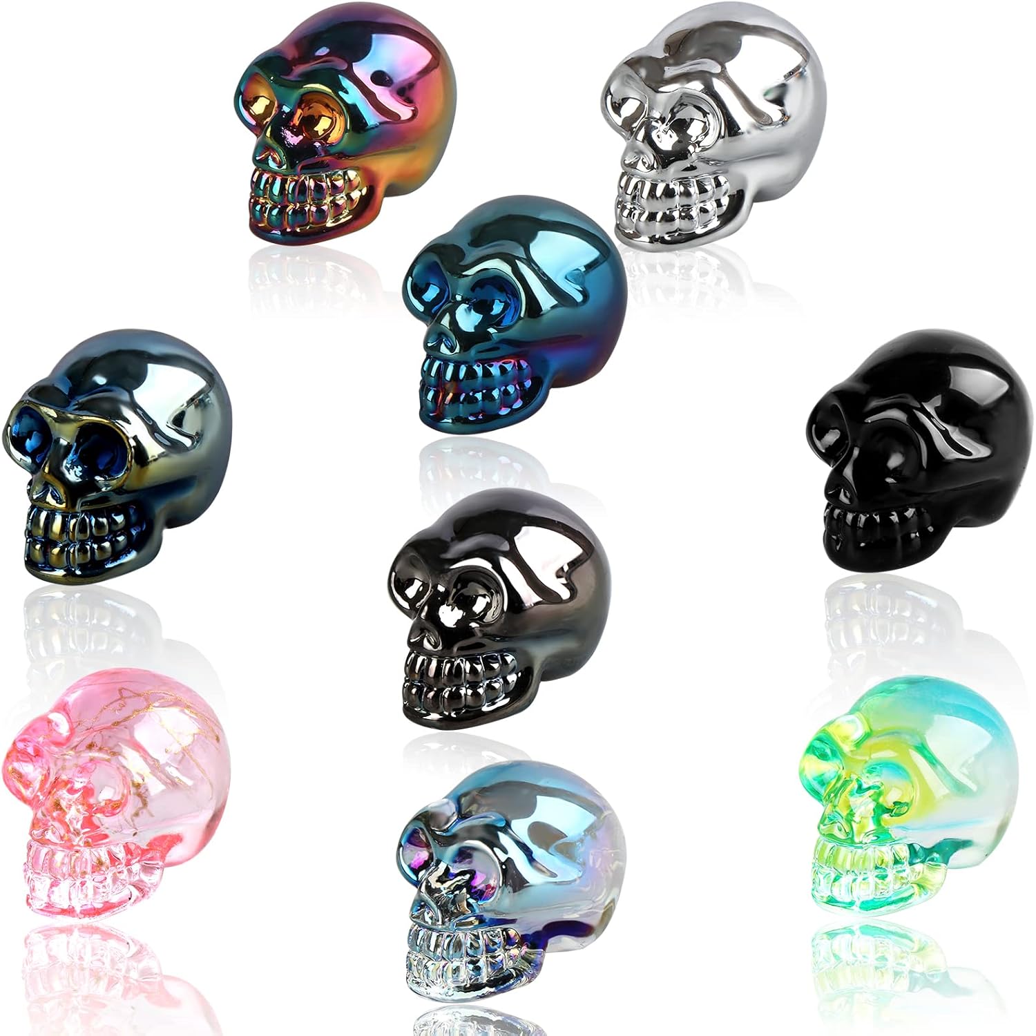 Amazon.com: 1" Crystal Skull Statues 10 Pcs Carving Skull Statue ...