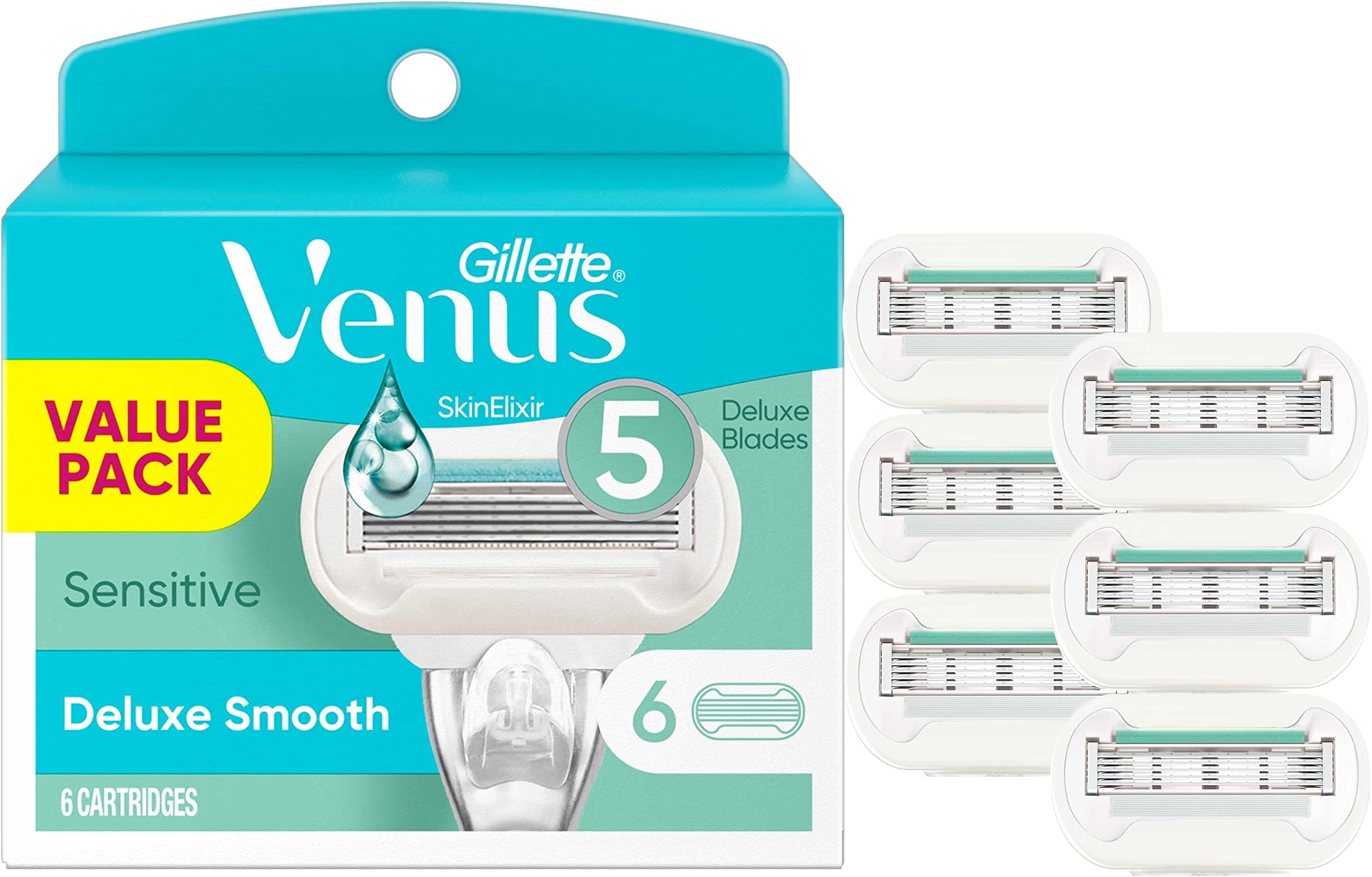 Amazon.com: Gillette Venus Extra Smooth Sensitive Womens Razor Blade ...