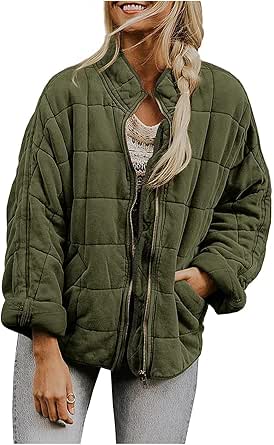 Amazon.com: Toumov Womens Quilted Puffer Jackets Lightweight Padded ...