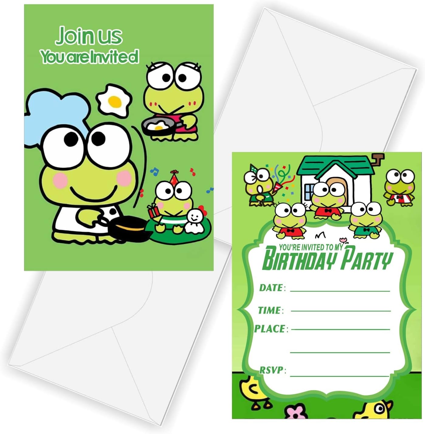 Amazon.com : BOYKIM Birthday Party Invitation Card, 16 Pieces, Green ...