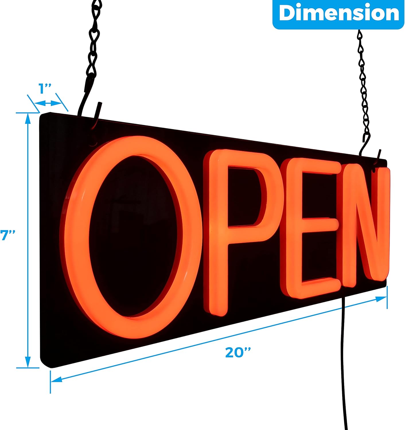 Business Open Sign for Retail Window Remote Control Dimmable RGB Neon ...