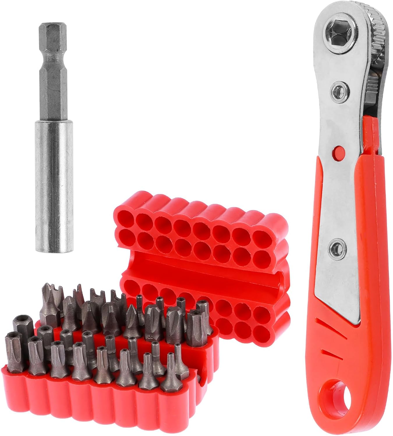 34Pcs Security Bit Set, Metal Safety Screwdriver Bit Set with Ratchet ...