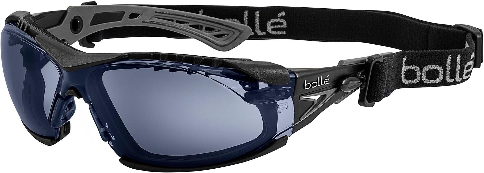 Amazon.com: bollé Bolle Safety Cobra TPR Safety Glasses, Black & Grey ...