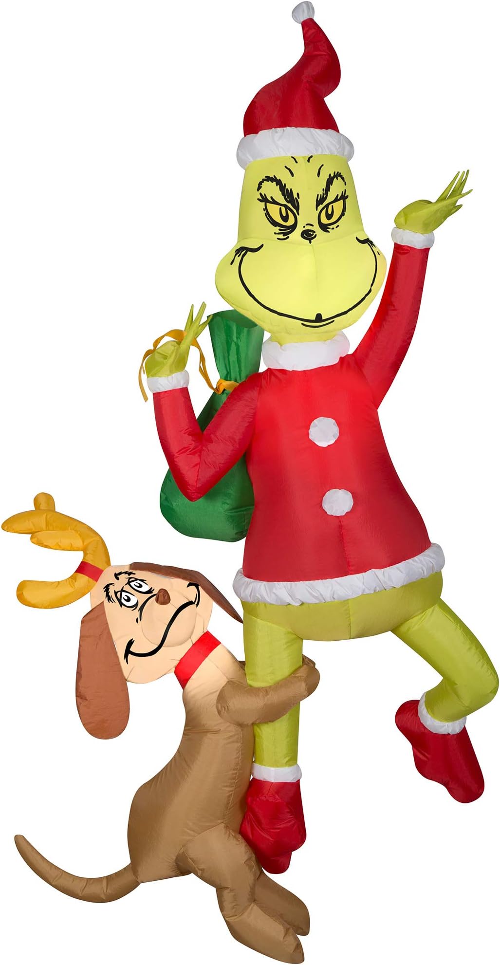 Amazon.com: Gemmy 6ft Airblown Inflatable Hanging Grinch w/Max-Grinch ...