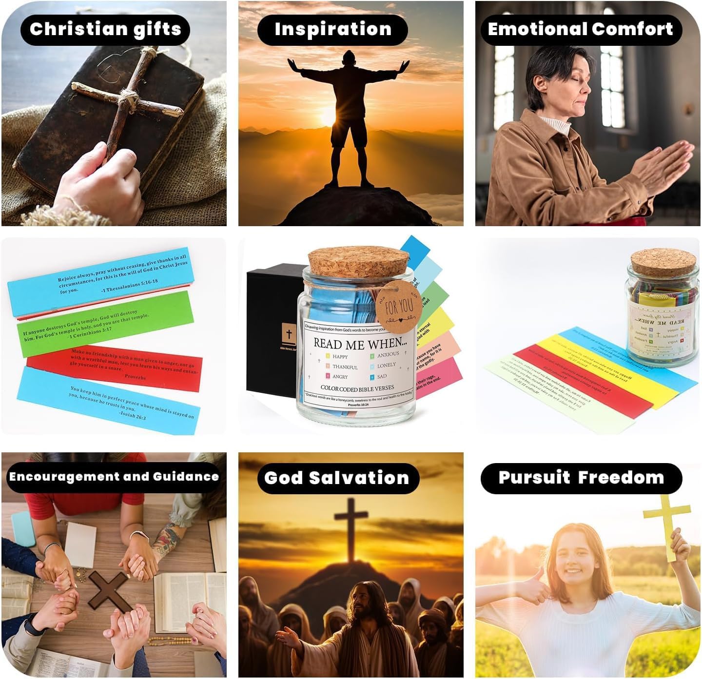 Bible Verse Jar, Read Me When Bible Verses Jar for Emotions and ...
