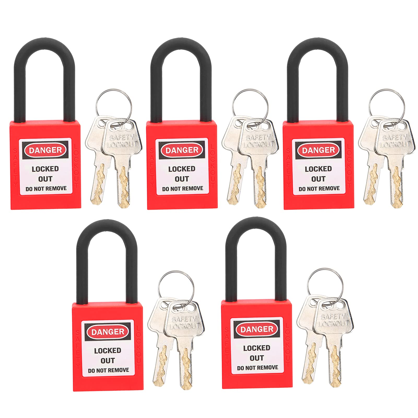 Wakects Safety Padlocks Set, 5Pcs 38mm Lockout Padlock Nylon PA ...