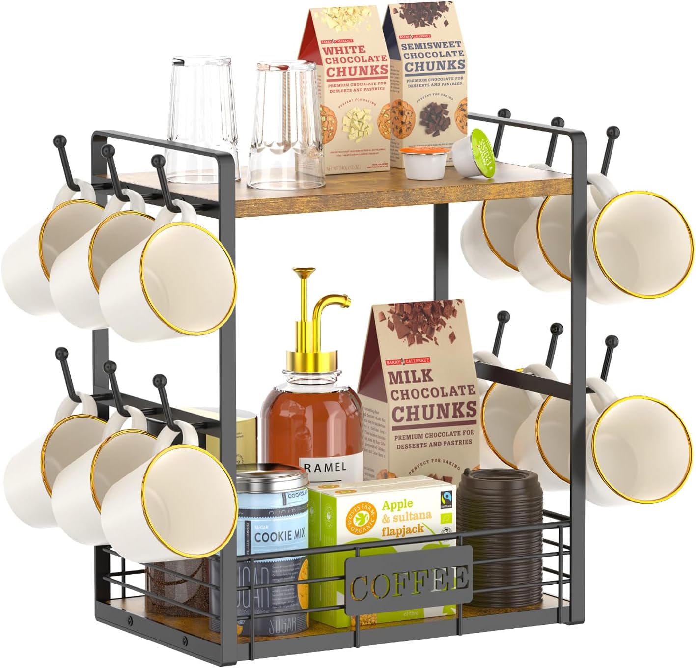 Amazon.com - EsLuker.ly 2 Tier Coffee Cup Holder for Countertop, 12 ...