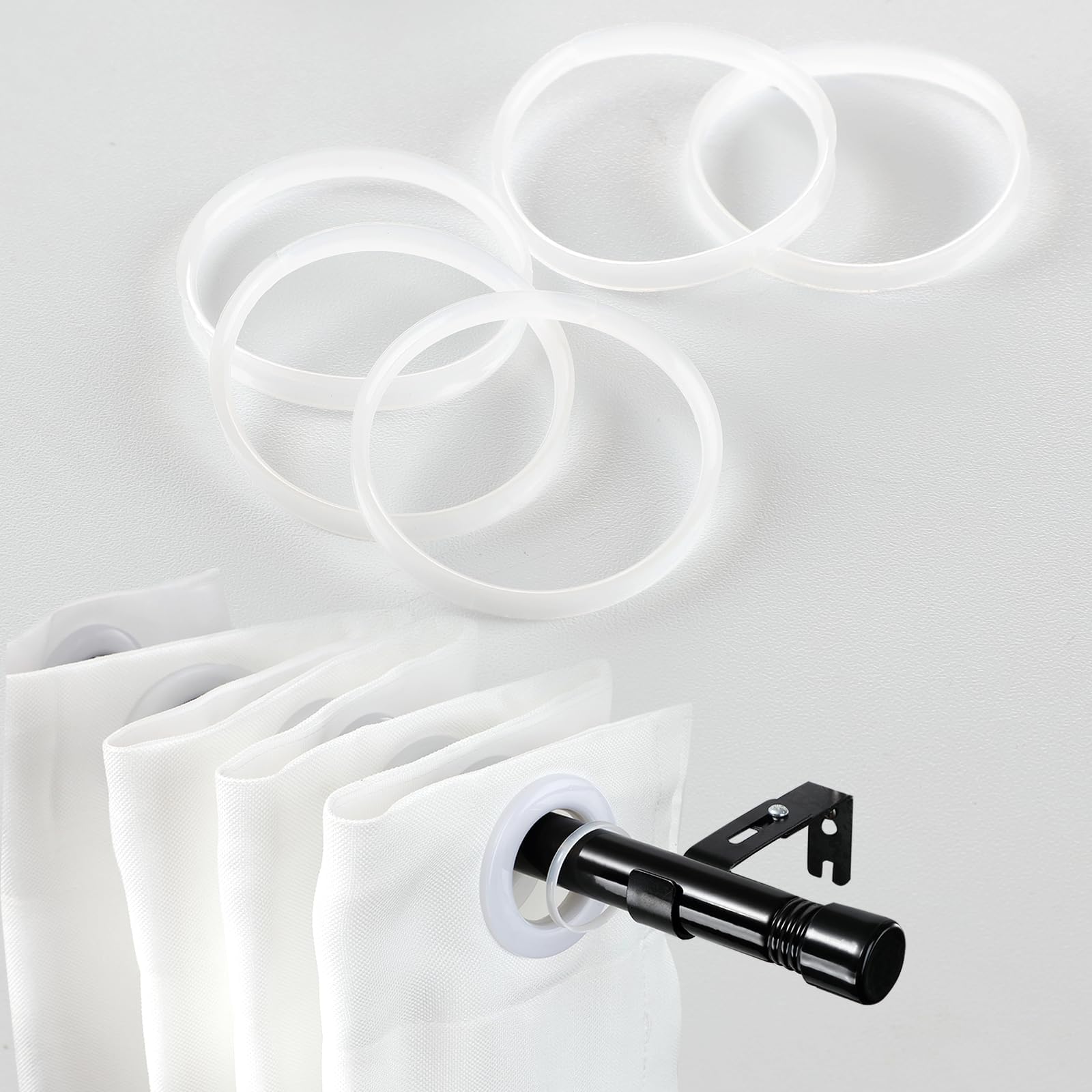 Amazon.com: 16 Pack Quiet Smooth Nylon Inserts for 1.26 Inch Curtain ...