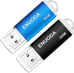 ENUODA Pack of 2 32GB USB 2.0 Flash Drive Storage Memory Stick (Black Blue) : Amazon.fr: Computers