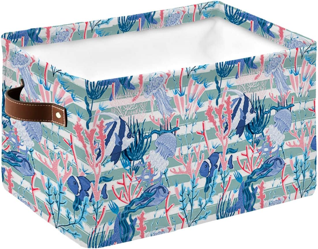 Amazon.com: Ocean Themed Storage Basket for Shelves, Nautical Coastal ...