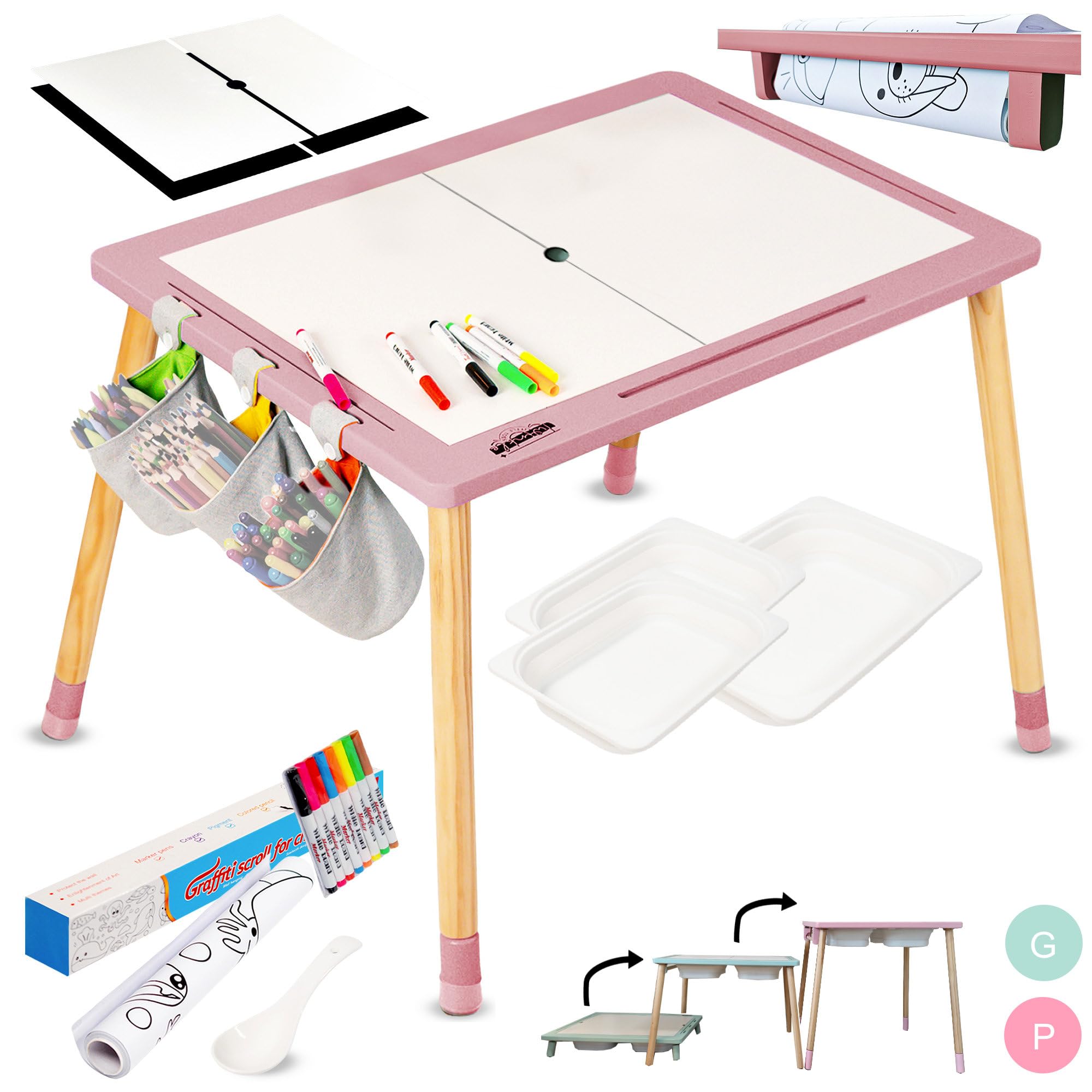 Amazon.com: Sensory Table for Toddlers 1 Paper roll holder 3 Storage ...