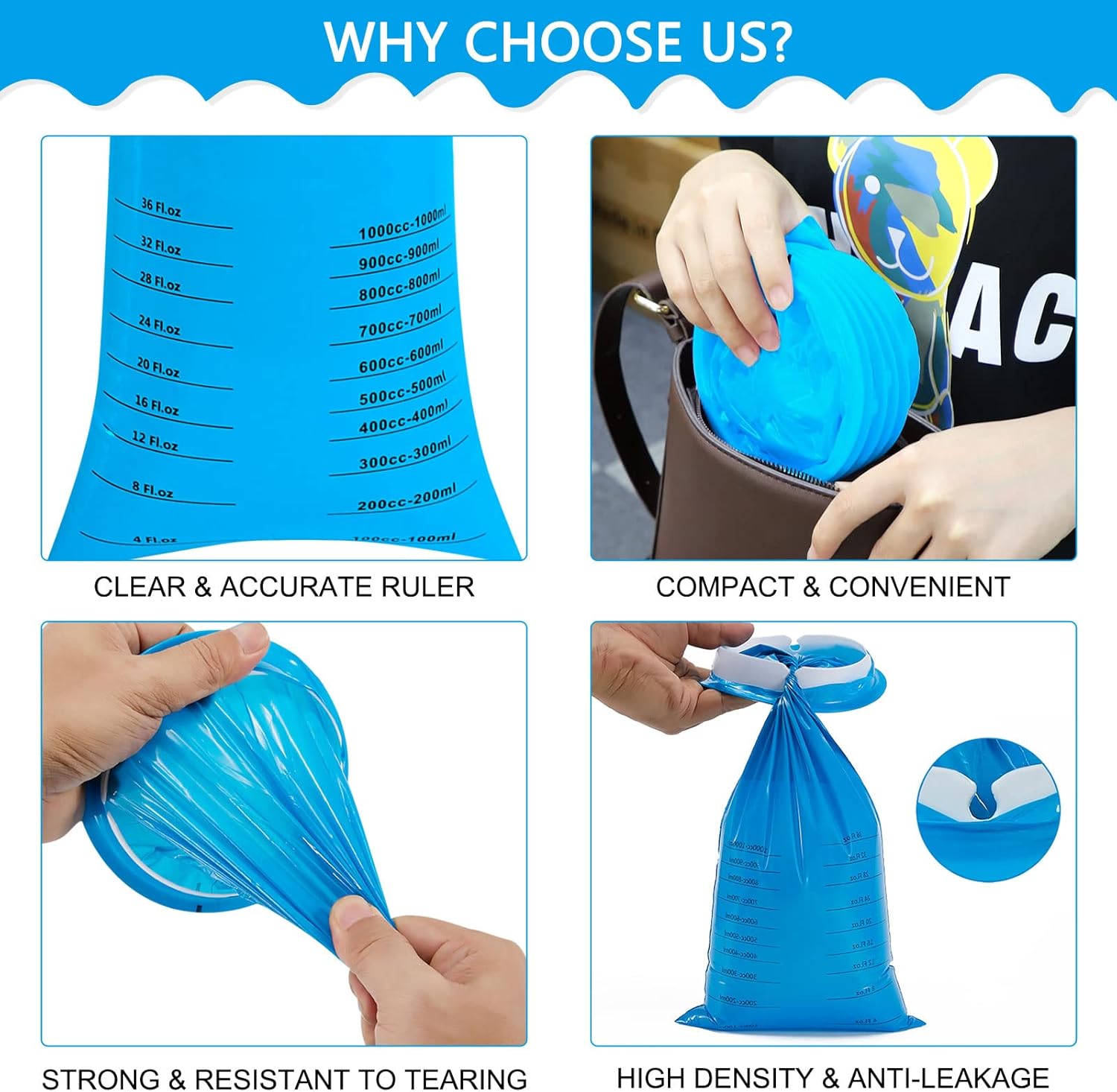 12 Pack Vomit Bags, 1000ml Disposable Emesis Bags Barf Bags with Snap ...