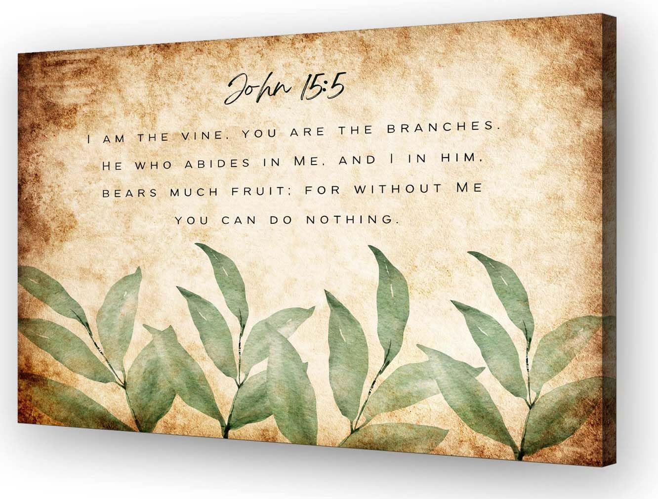 Amazon.com: Jelyfisg John 15 5 Bible Scripture Wall Art Prayer Poster ...