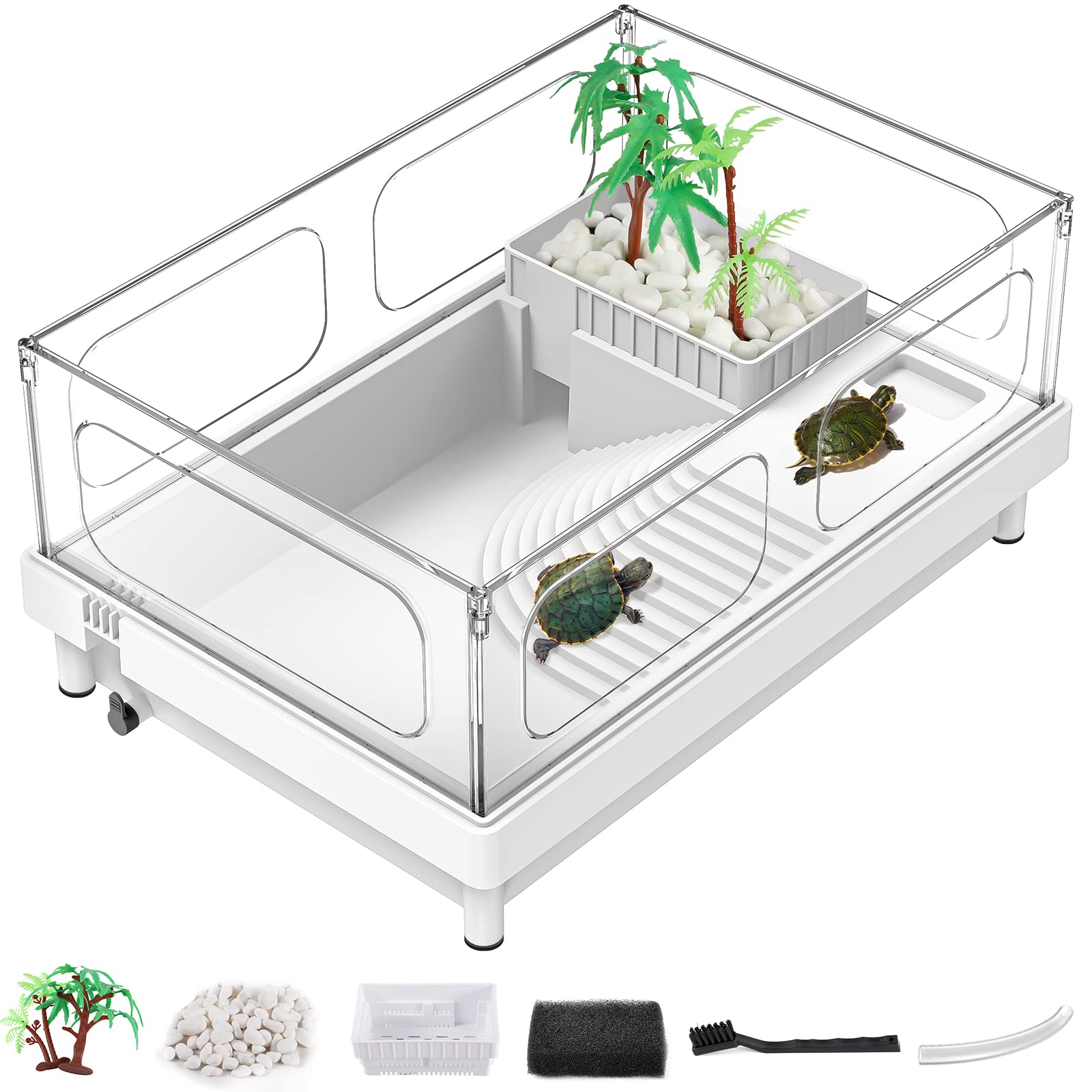 Buy MoonOrange Small Turtle Tank, Turtle Aquarium, Acrylic Turtle ...