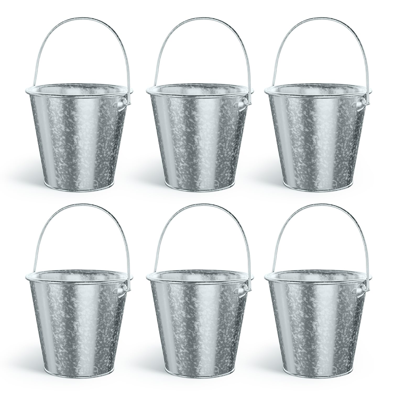 Amazon.com: Colorlaza Small Metal Buckets with Handle 6 Pcs ...