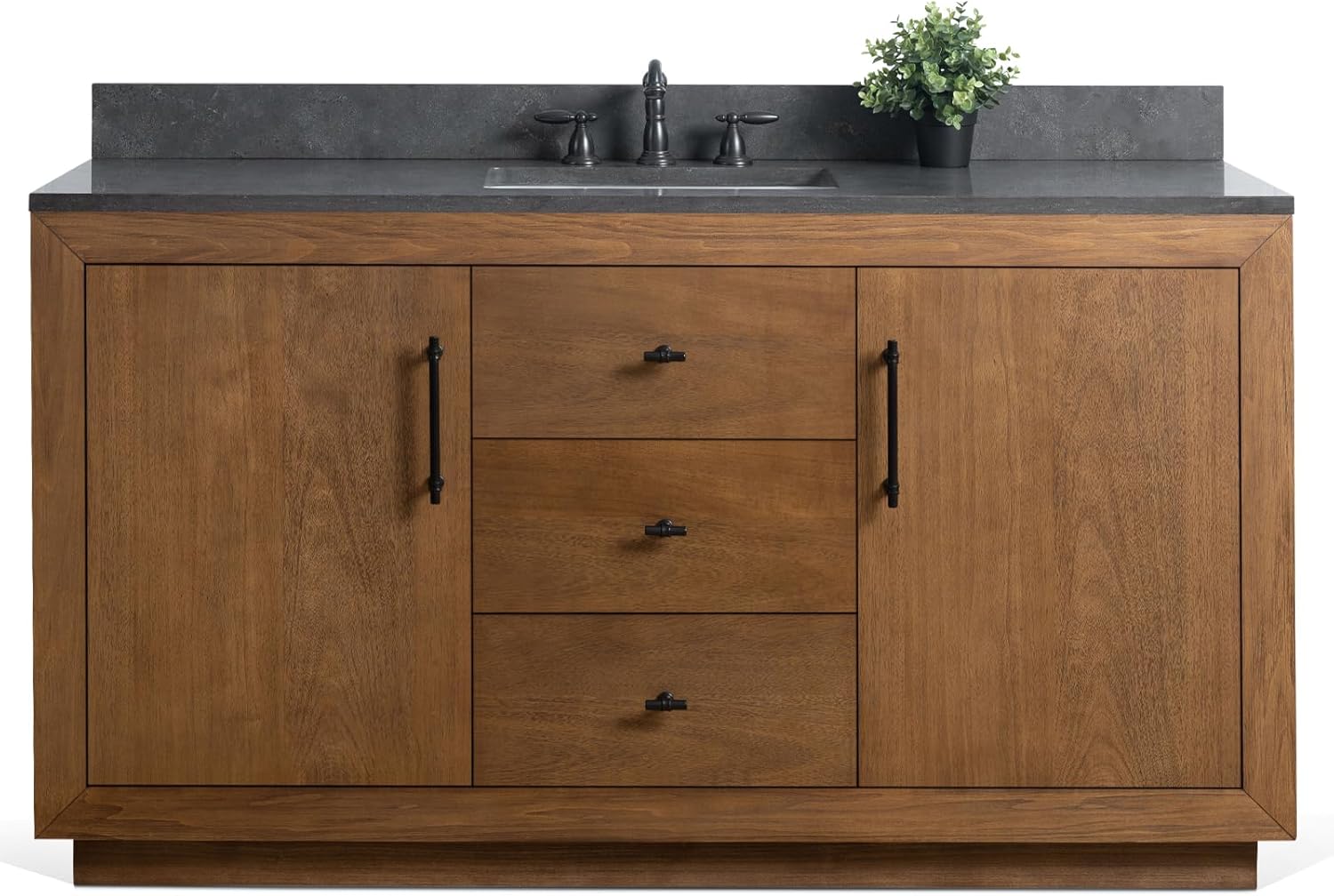 Amazon.com: HOMEBEYOND 60" Bathroom Vanity with Single Sink & Ceramic ...