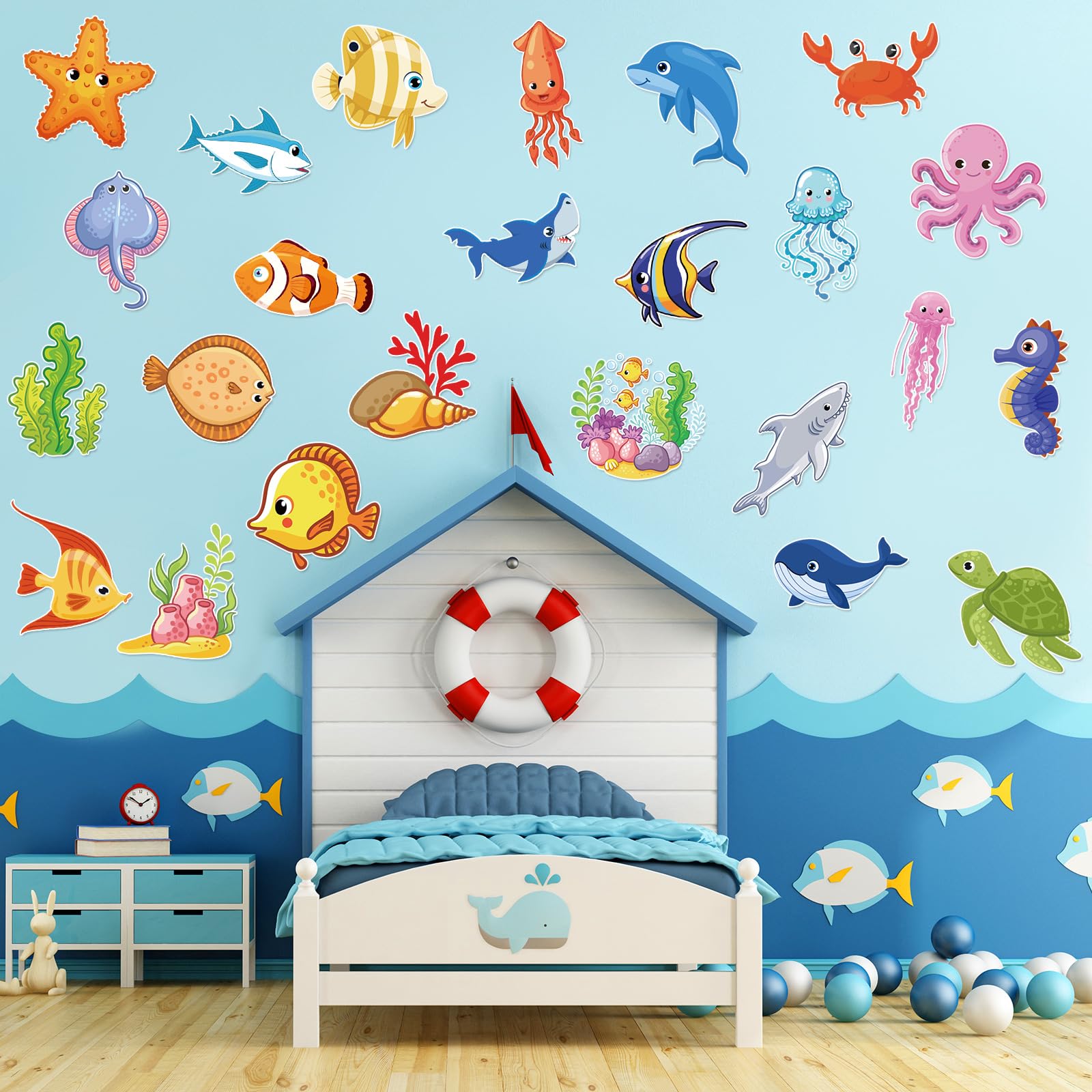 Snapklik.com : Nezyo 200 Pcs Tropical Fish Cutouts Sea Life Cut Outs ...