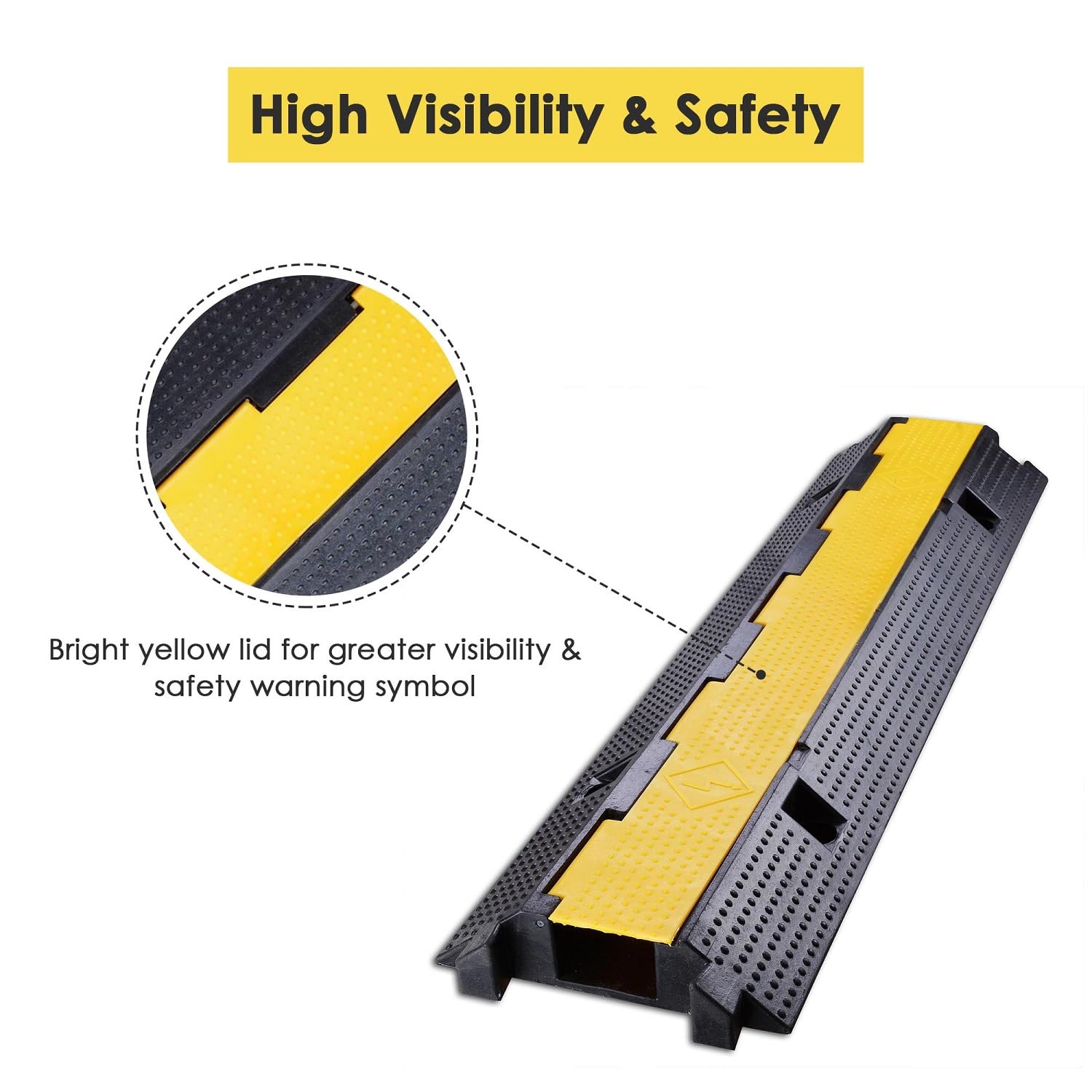 VEVOR Cable Protector Ramp, 2 Channel, 22000 Lbs/axle Capacity Heavy ...