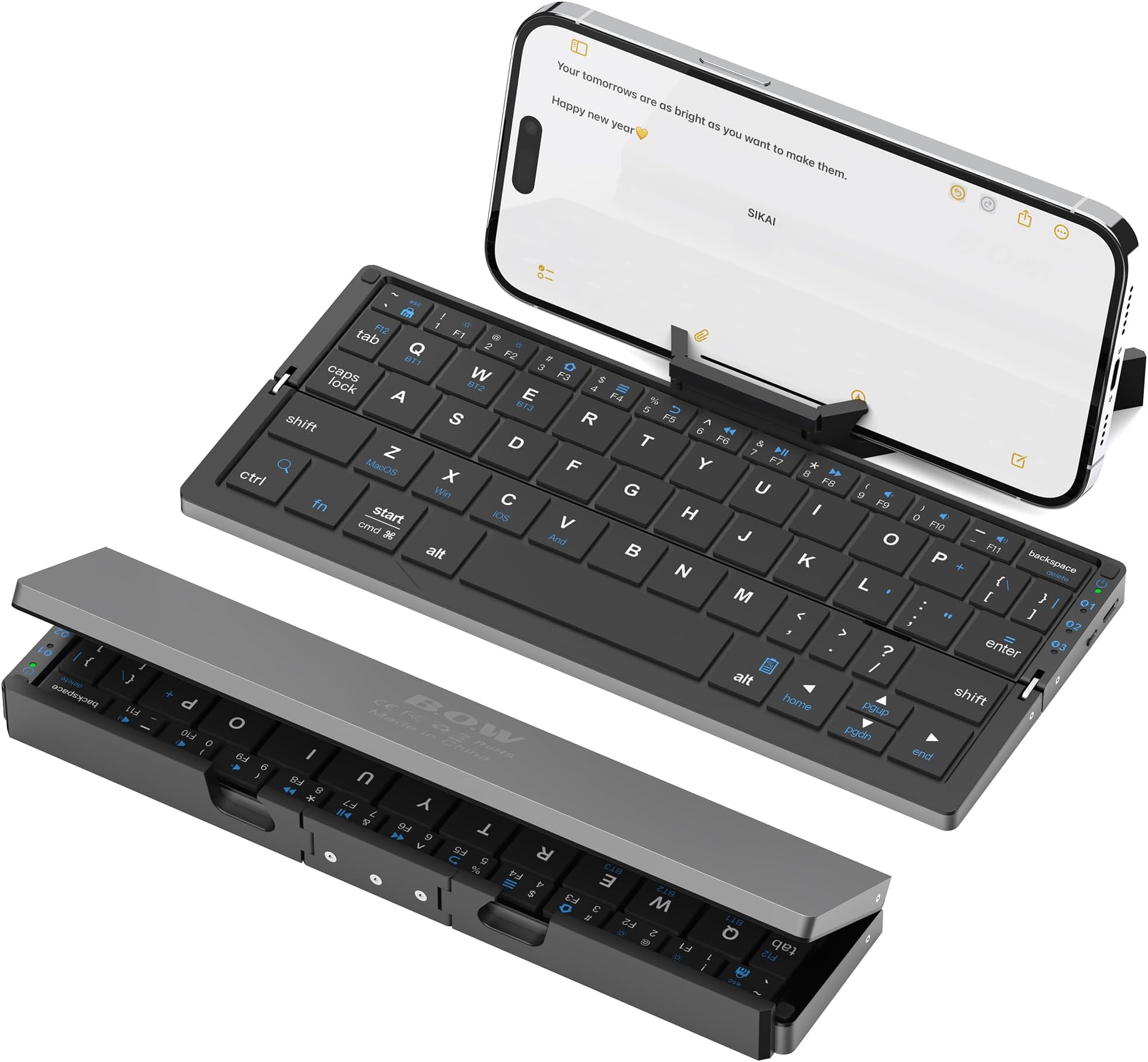 Clavier Pliable Azerty Bluetooth avec pavé tactile, Mini Clavier Sans ...